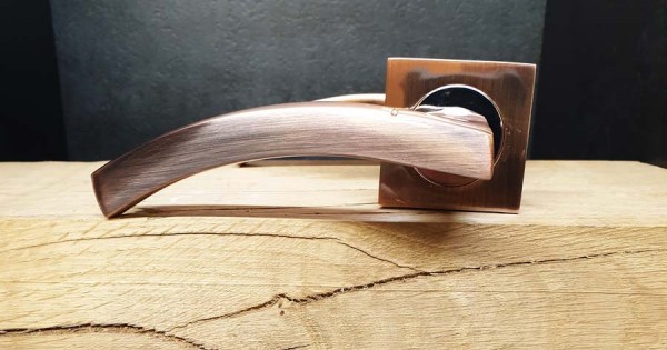 Copper interior door handles